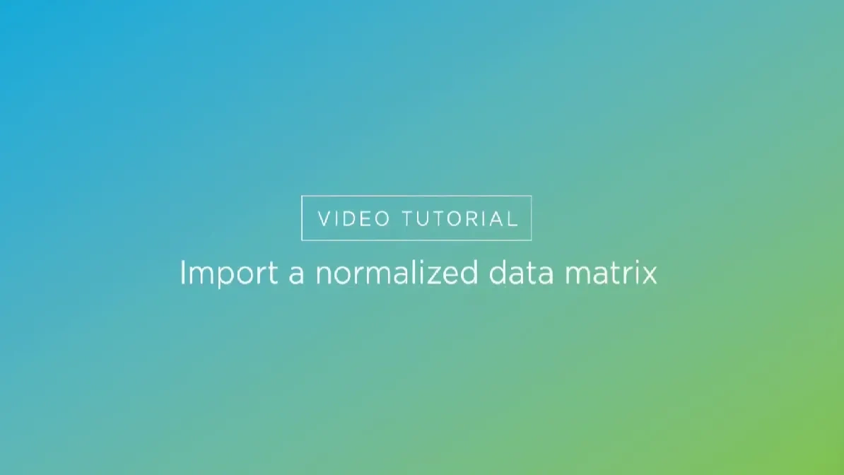 Import normalized data | Qlucore